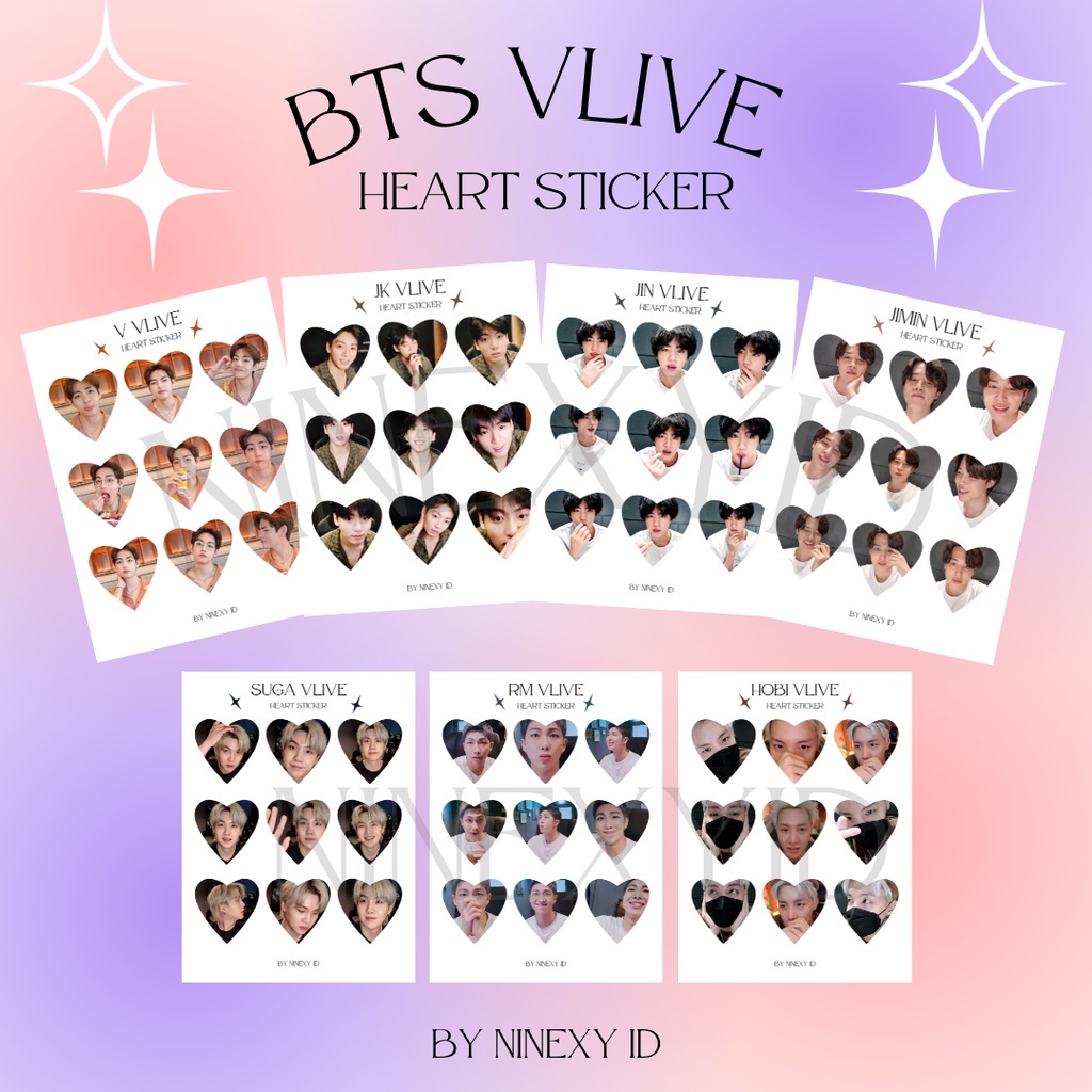 Jual Stiker Bts Vlive Heart Deco JUNGKOOK TAEHYUNG JIMIN SUGA JIN JHOPE ...