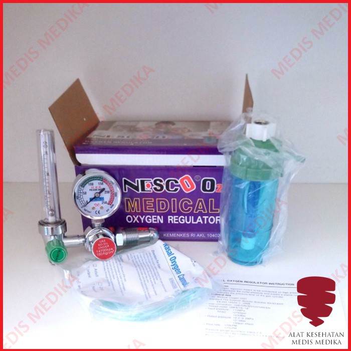 Jual Nesco Regulator Tabung Oxygen Oxigen Alat Pernapasan Oksigen O2 ...