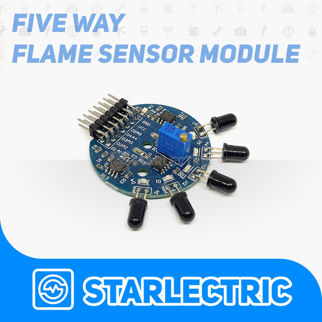 Jual Five 5 Way Flame Sensor Api 5 Channel Sensor Arduino robot | Shopee Indonesia