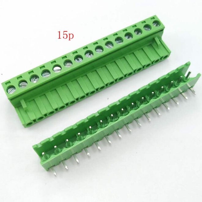 Jual 15P Plugable Terminal Block 15 Pin Right Angle 90 Degree Connector 2EDG 5.08mm Pitch Socket ...