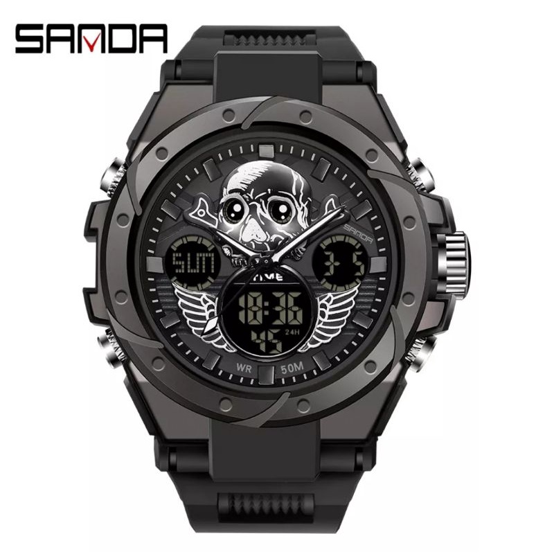 Jual TENGKORAK JAM SANDA ANALOG DIGITAL ANTI AIR +SHOCKRESIST WR5ATM ...