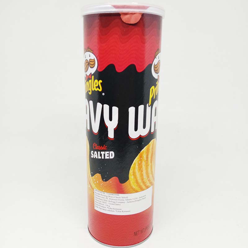 Jual PRINGLES WAVY CLASSIC SALTED POTATO 130 GR | Shopee Indonesia