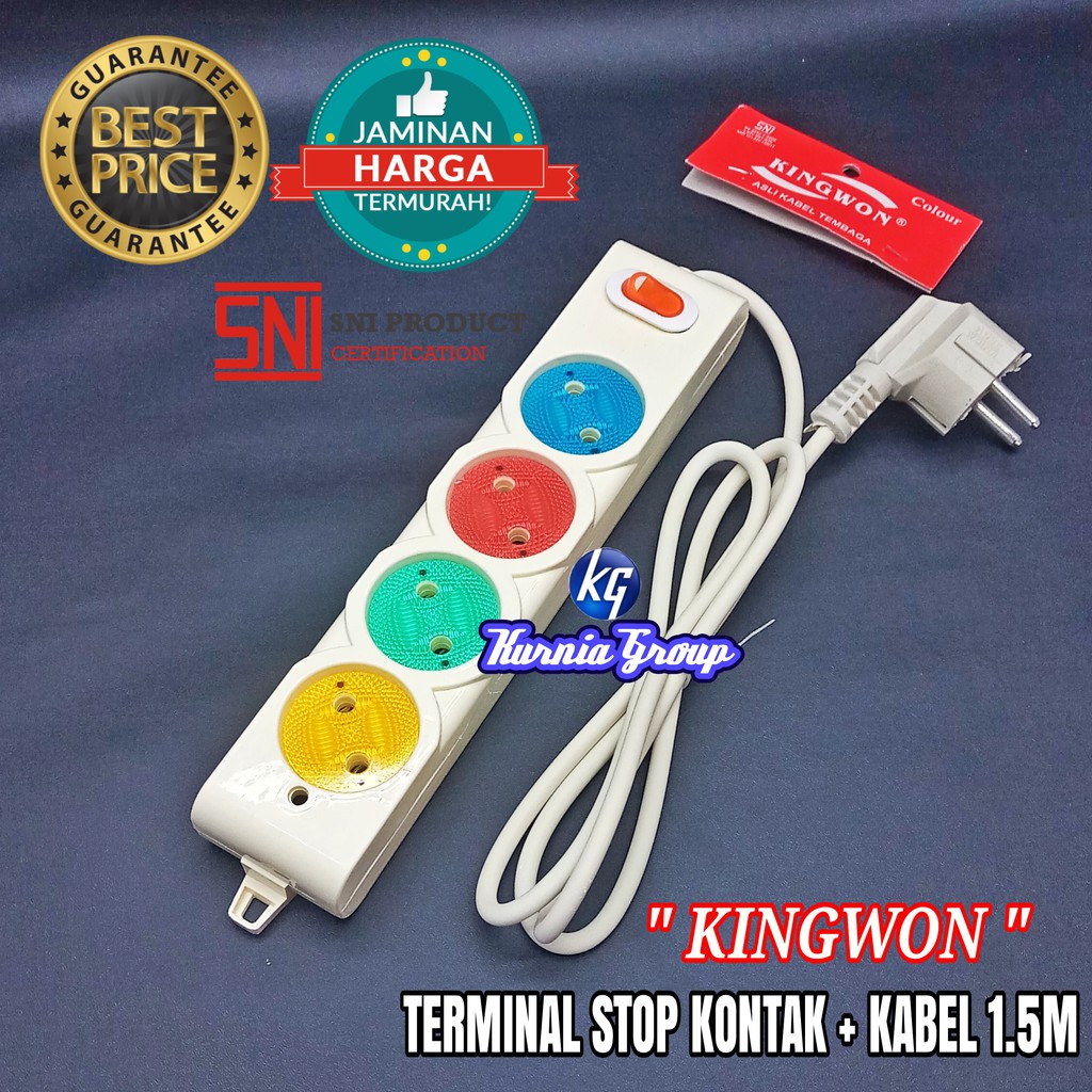 Jual TERMINAL STOP KONTAK 4 LUBANG + KABEL 1.5M SIAP PAKAI COLOKAN ROLL ...