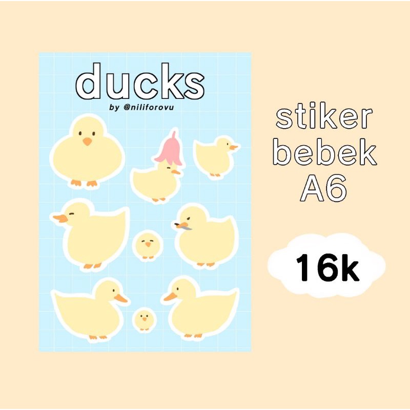 Jual Stiker Bebek Duck Stickers Sheet A6 | Shopee Indonesia