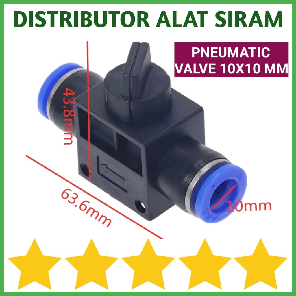 Jual HAND VALVE 10 X 10MM PNEUMATIC SLIP LOCK FITTING CONNECTOR STOP KRAN UDARA SELANG PU ...