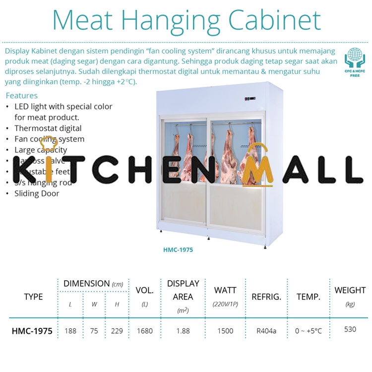 Jual GEA HMC-1975 Meat Hanging Cabinet - Pemajang Produk Daging ...