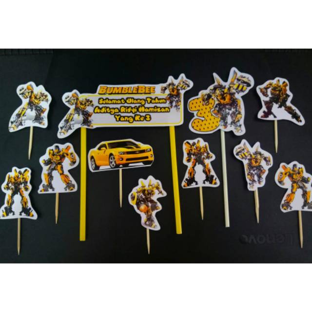 Jual topper hiasan kue transformer bumblebee | Shopee Indonesia
