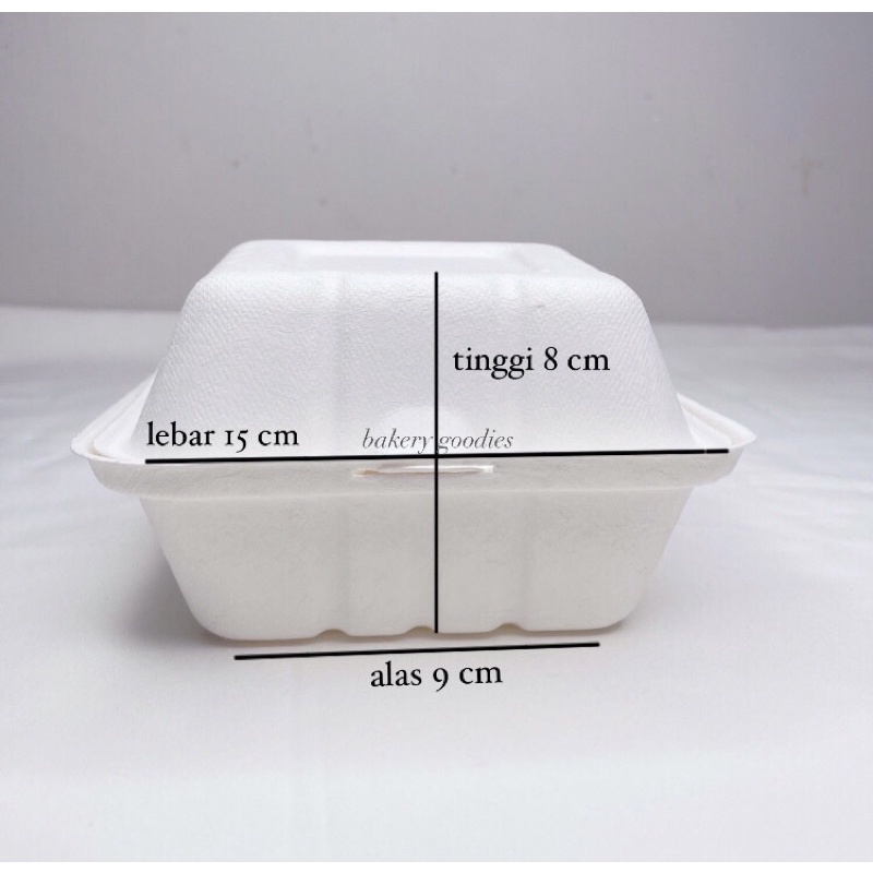 Jual Bagasse box burger bento cake box mini sugarcane white | Shopee ...