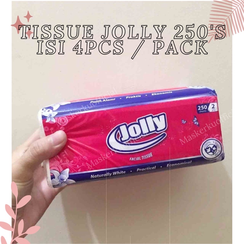 Jual Tisu Tissue Jolly 250 sheets 1 pack isi 4 pcs x 250 sheets 2 ply ...