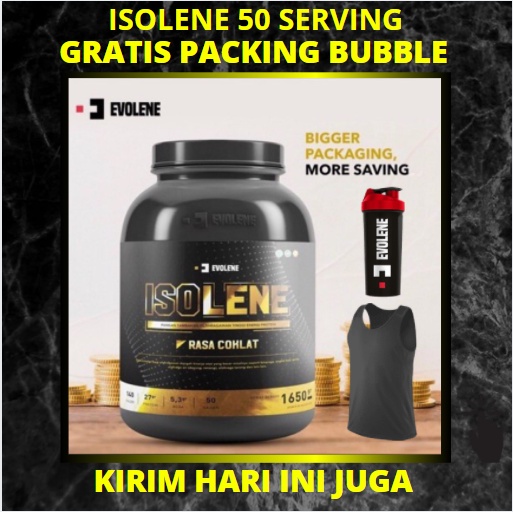 Jual ISOLENE 50 SERVING EVOLENE COKLAT HALAL BPOM ISOLATE 1,65KG ISOLEN ...