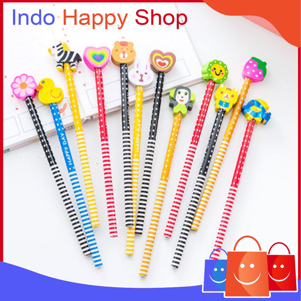 Jual Pensil Karakter + Penghapus Pensil Lucu Ada penghapus Pensil Fancy ...