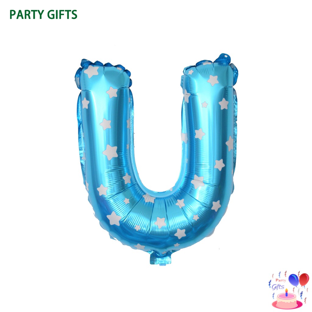 Jual Balon Foil Huruf Biru 16 Inch 40cm A-Z Balon Foil Angka 0-9 Biru ...