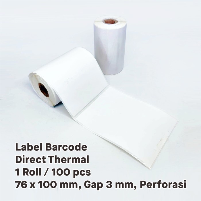 Jual Sticker Label Barcode Stiker Direct Thermal 7,6 x 10 cm 76 x 100mm ...