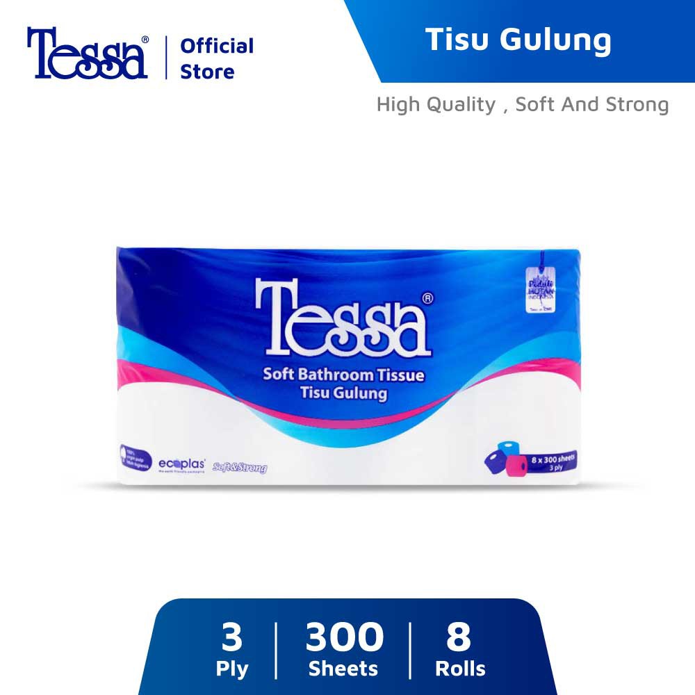 Jual Tessa Toilet Tissue (8 Rolls x 300 sheets) 6 Rolls (328 sheets x ...