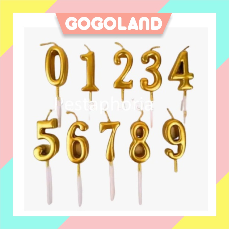 Jual ⭐Gogoland⭐ Lilin Angka Ulang Tahun Ultah / Birthday Numeric Candle ...