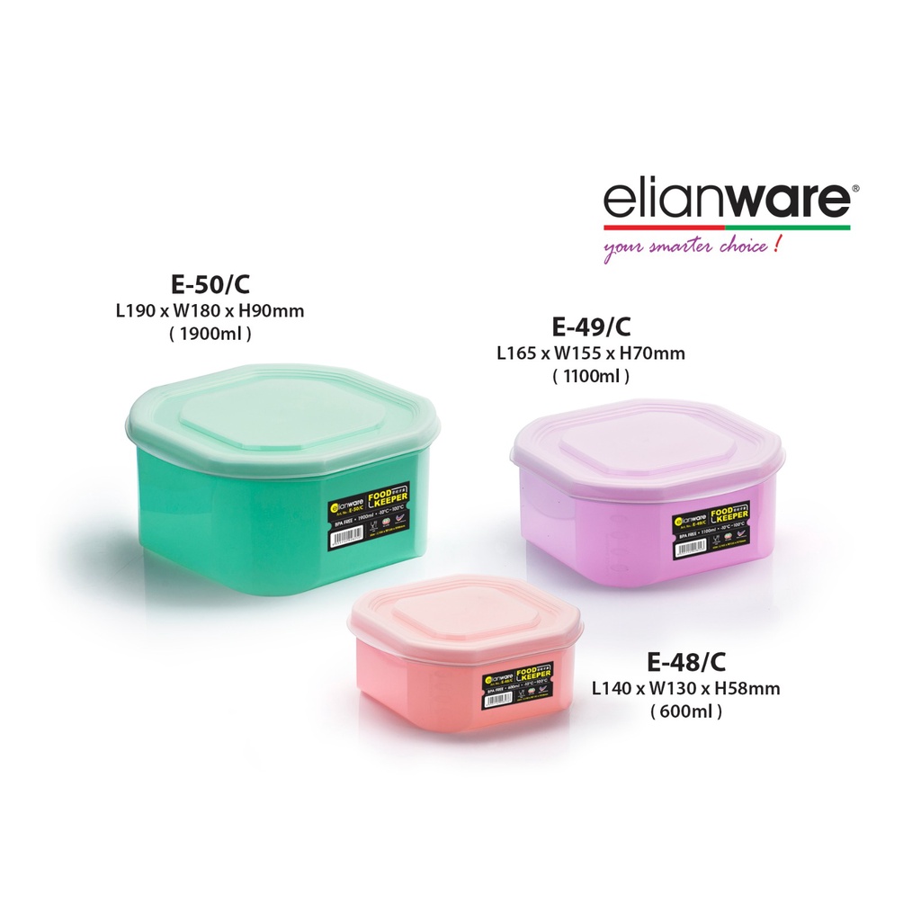 Jual Elianware Food Keeper BPA FREE 1900 ml E-50/C | Shopee Indonesia