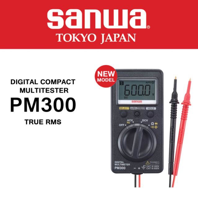 Jual Sanwa PM300 Digital Compact Multitester True RMS Mini Pocket Size ...