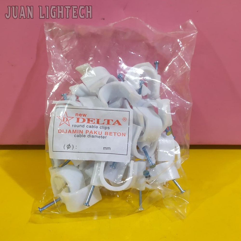 Jual Klem kabel/Round Cable Clips Paku beton 12 mm DELTA | Shopee Indonesia