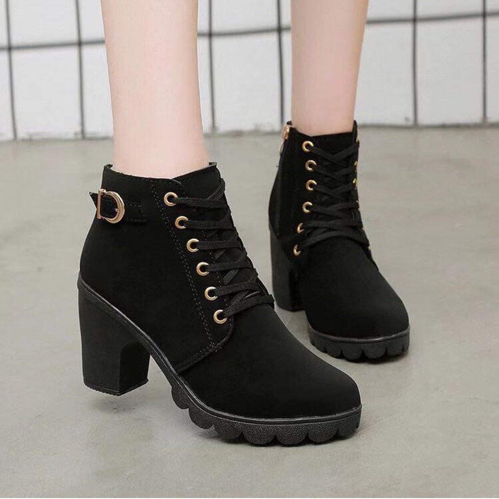 Jual DS SEPATU WANITA KOREA BOOTS ZIPPER | Shopee Indonesia