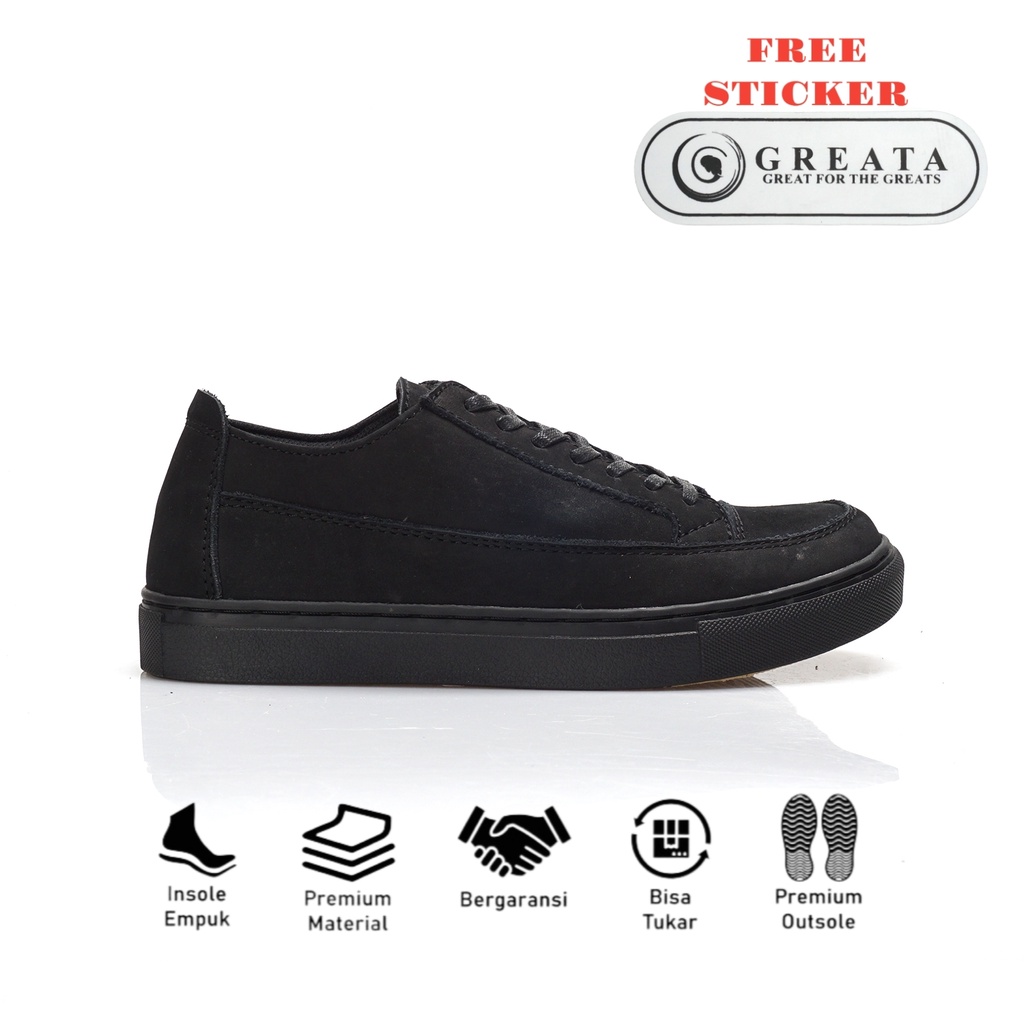 Jual Greata - Sepatu Sneakers Pria Casual Kerja Kantor Kets Kulit Asli ...
