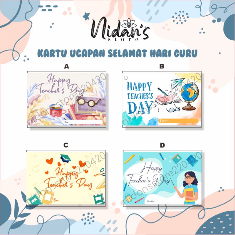 Jual KARTU UCAPAN HARI GURU | TEACHER'S DAY CARD | GREETING CARD | GIFT CARD | BLANK SET ...