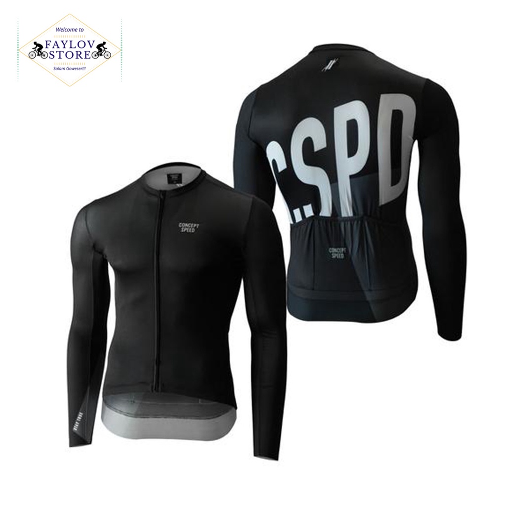 Jual JERSEY CONCEPT SPEED CSPD ESSENTIAL LONG SLEEVE JERSEY BLACK XS S M | Shopee Indonesia