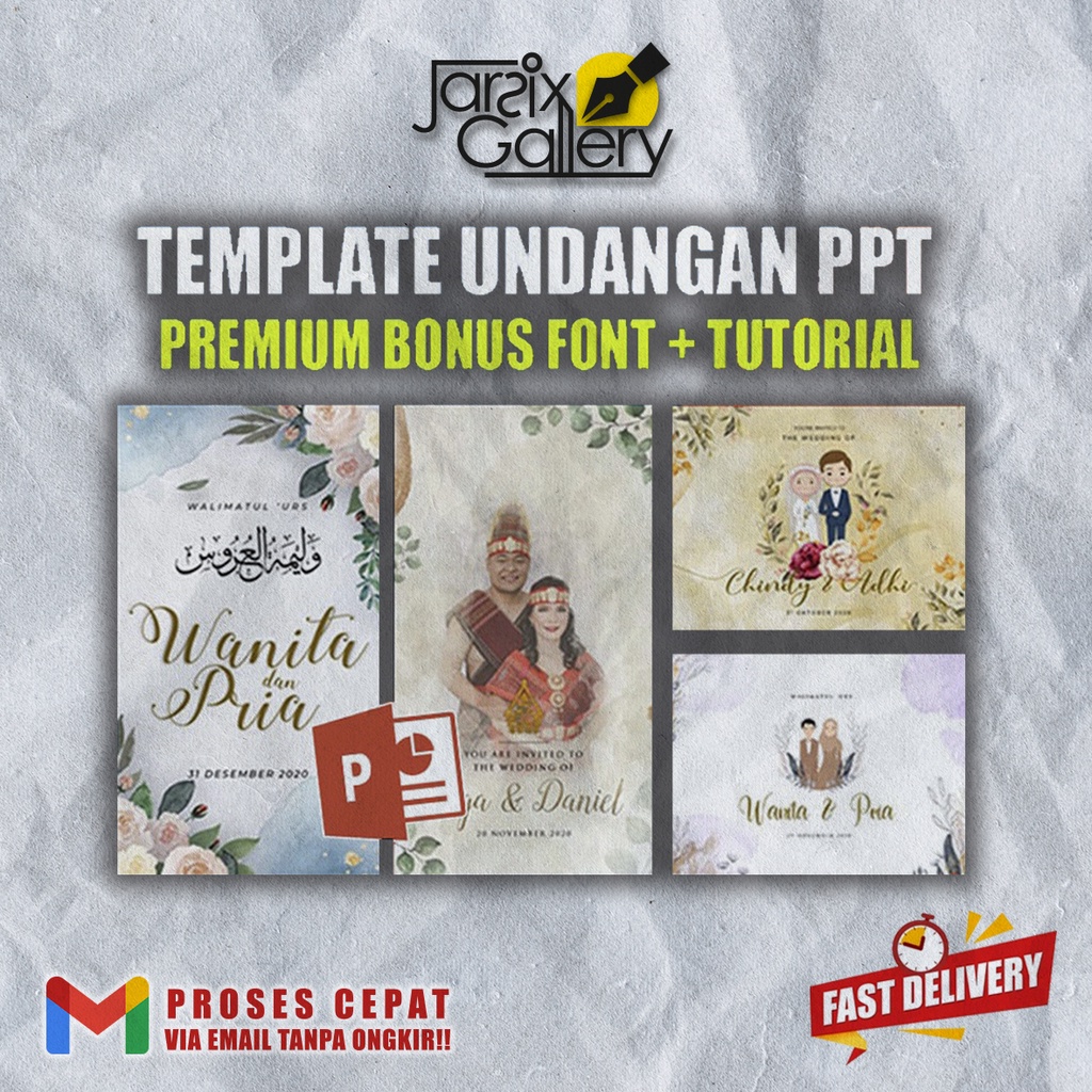 Jual Template Design Undangan Digital Premuim Video Format PowerPoint ...