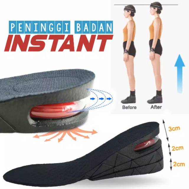 Jual Sol Sepatu Peninggi Badan instant insole kasual sneakers 2 Layer ...