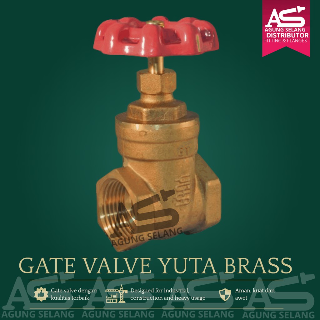 Jual Gate Valve YUTA 2" Kuningan Original Gate Valep 2 inch Drat Brass ...