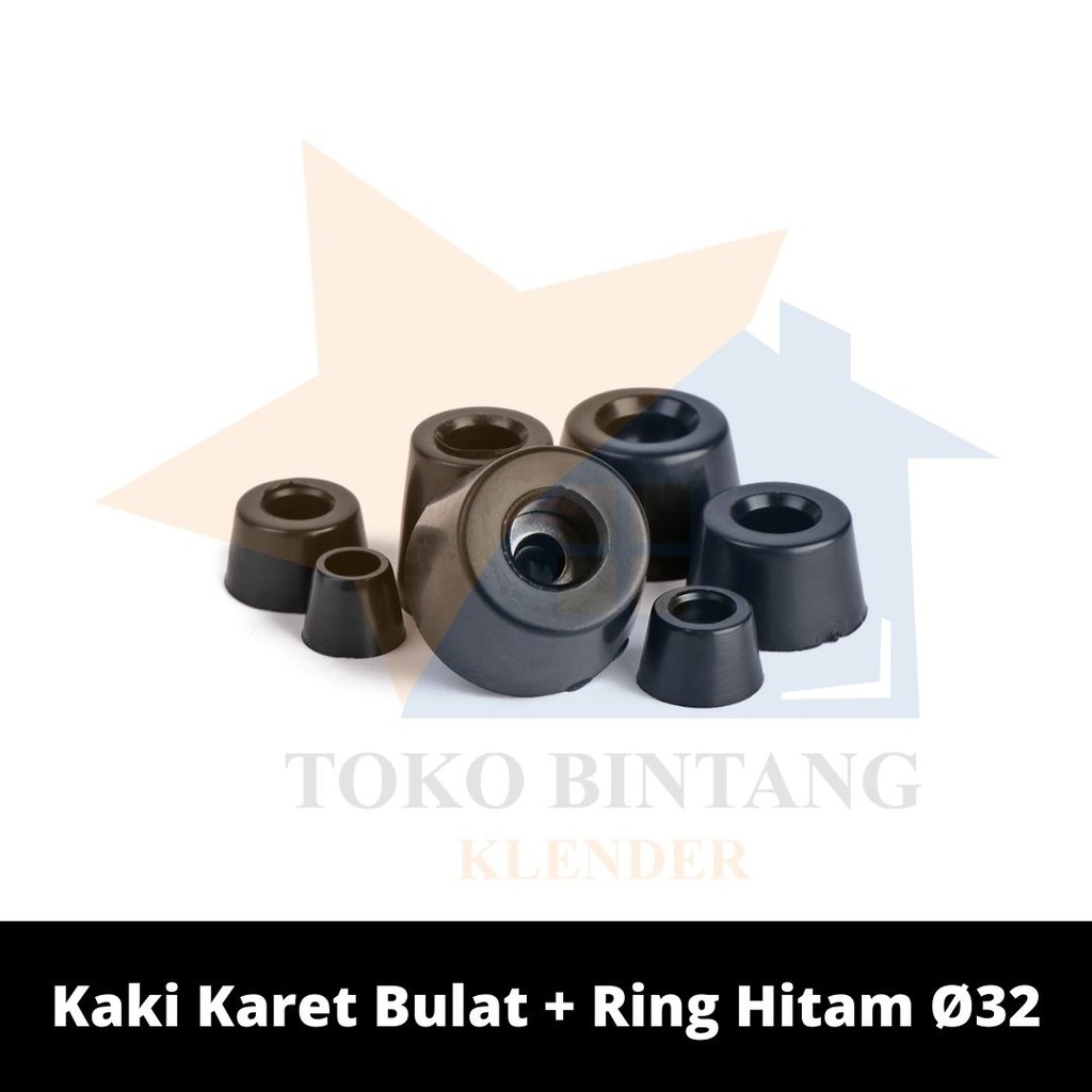 Jual Kaki Karet Bulat + Ring Hitam Twin Ø32 (pcs) | Shopee Indonesia