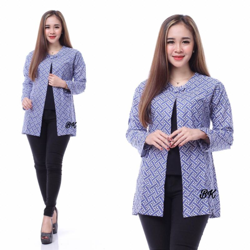 Jual Busana Kerja Wanita BATIK OUTER BOLERO Baju Kantor Atasan Wanita / Cardigan Wanita | Shopee ...