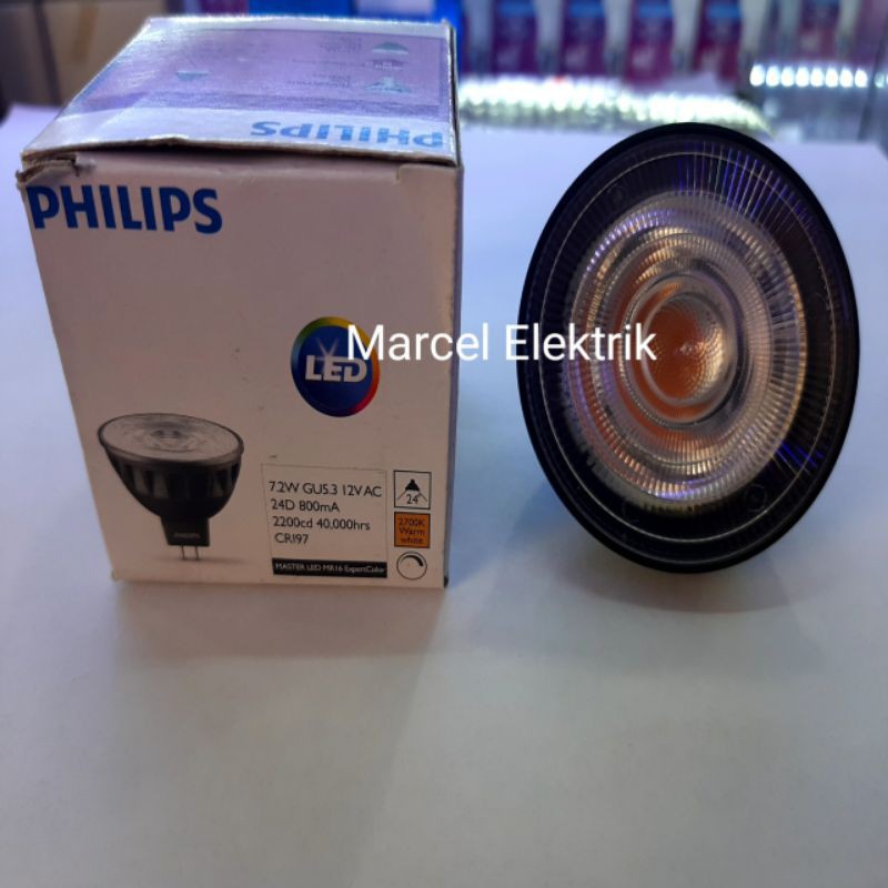 Jual Lampu Philips Master LED MR16 ExpertColor 7.2W 12V AC 24D 2700K ...