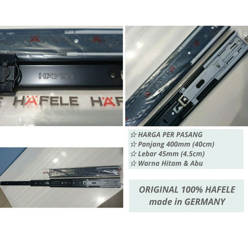 Jual Rel Laci SLOW MOTION Double Track HITAM ABU Ball Bearing Slide ...