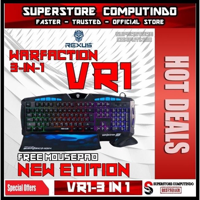 Jual Rexus Warfaction Vr1 Gaming Keyboard Mouse Combo - New Version ...