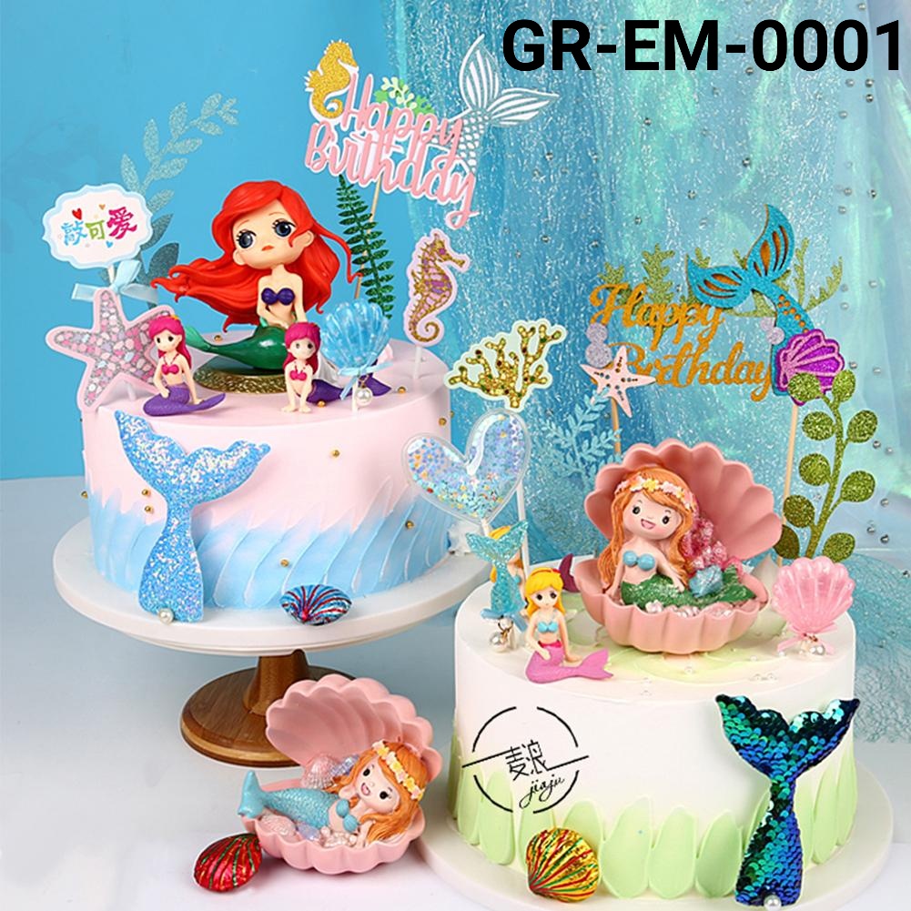 Jual GR-EM-0001 Cake topper hiasan kue ekor ikan duyung mermaid laut yamama baking | Shopee ...