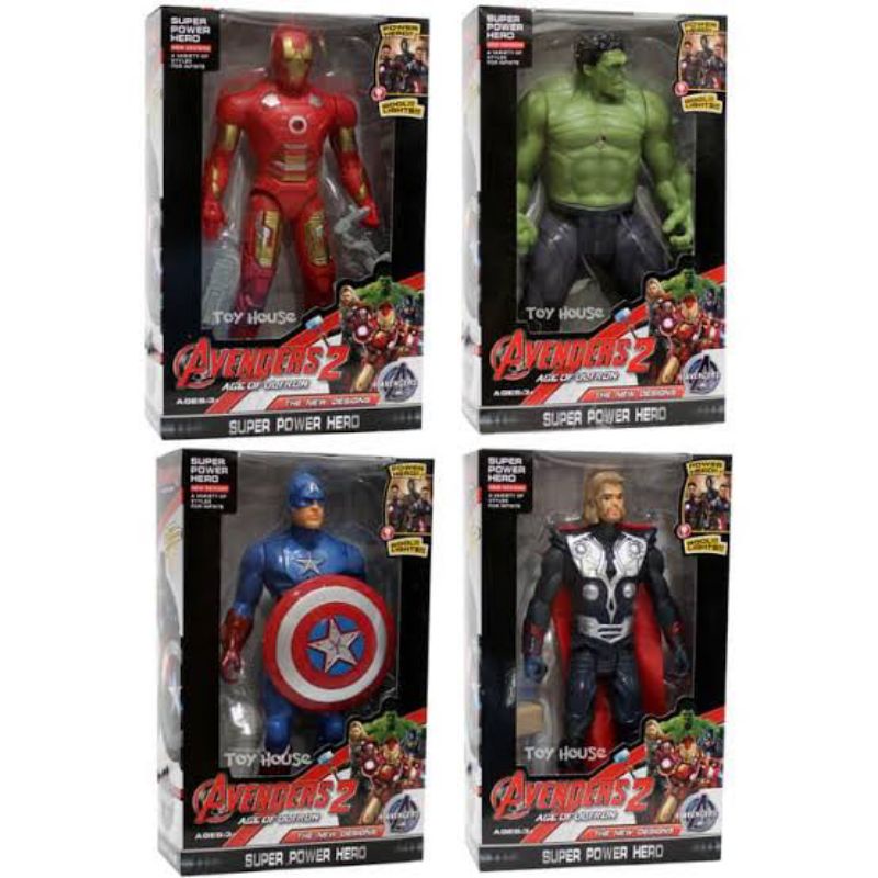 Jual Mainan Robot Avenger 2 Thor + Ironman + Hulk +Captain America ...