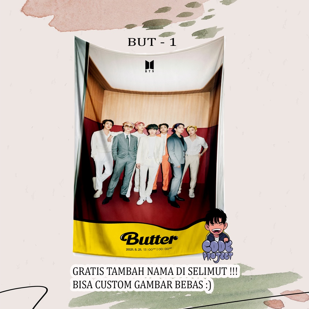 Jual SELIMUT BTS BUTTER - selimut kpop bts - custom selimut - bts ...
