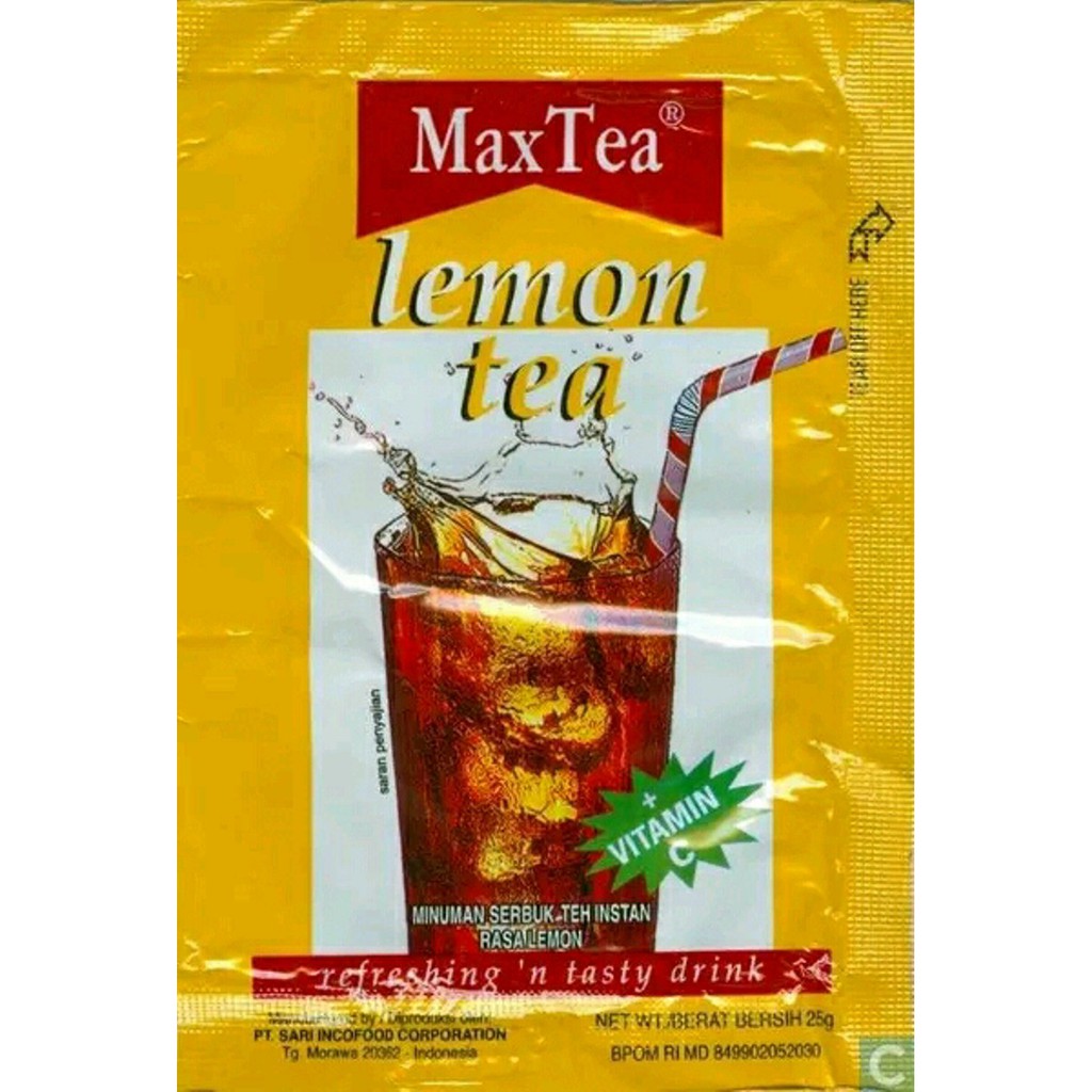 Jual Lemon Tea Max Tea Sachet - 1 renceng isi 10 pcs | Shopee Indonesia