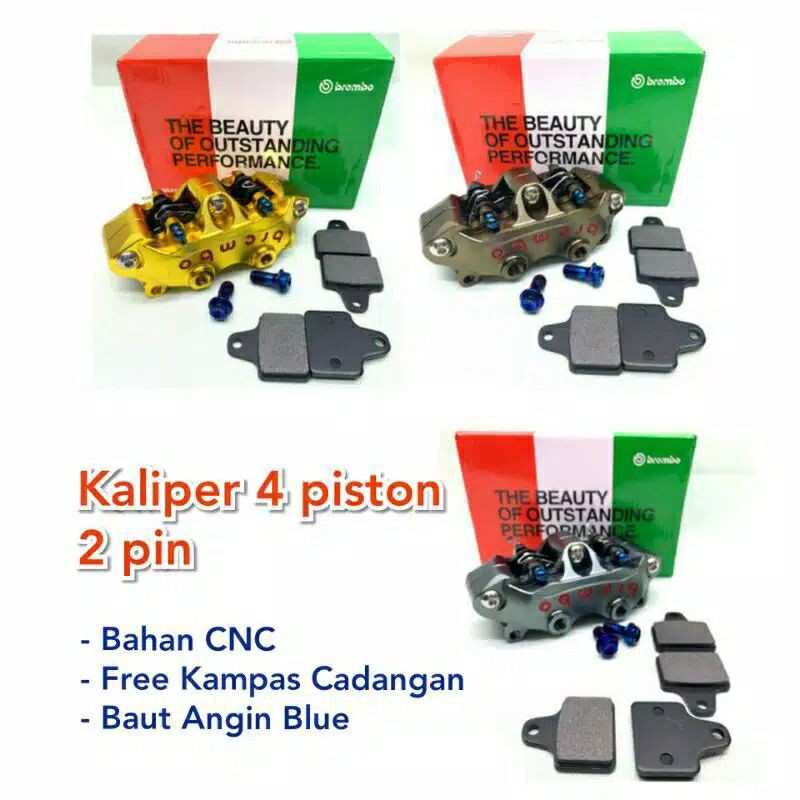 Jual KALIPER 4 PISTON 2 PIN CNC BREMBO - 4PISTON 2PIN WR1 | Shopee Indonesia