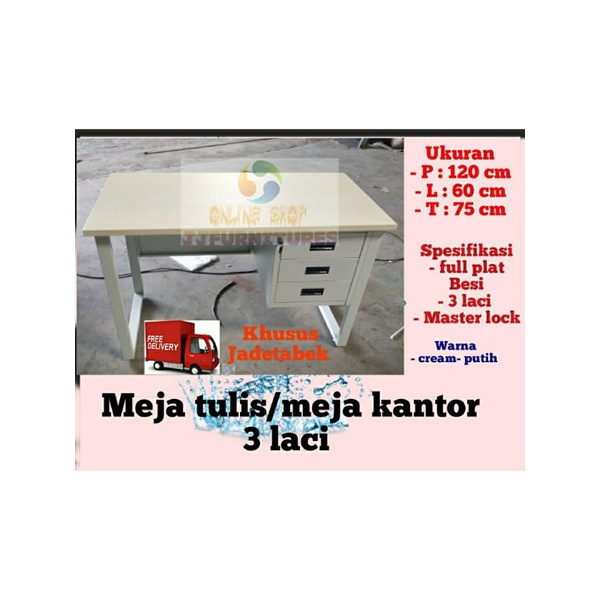 Jual Meja kantor meja tulis meja kerja full plat besi | Shopee Indonesia