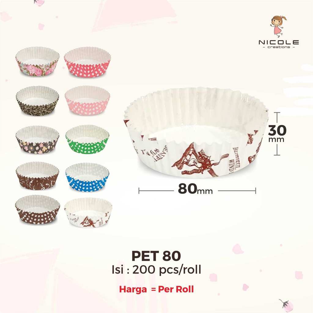 Jual PET/Cup Roti/Wadah Roti/Kertas Baking Roti/Paper Cup/Cup Case 80 ...