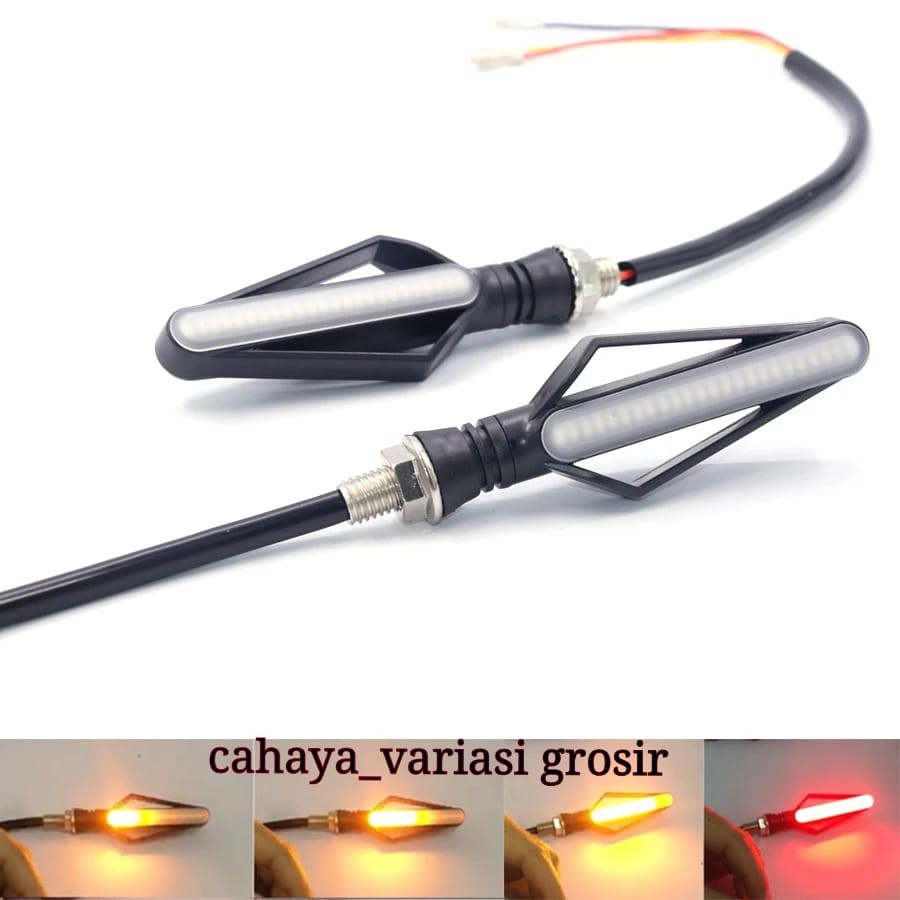 Jual Lampu Led Sein Running 2 Warna Senja Sein Running Model Sayap Universal Waterproof | Shopee ...