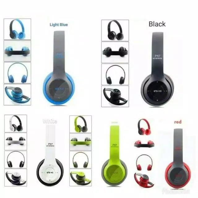 Jual HEADSET BANDO HANDSFREE EARPHONE SPORT WIRELESS P47 MICROPHONE ...