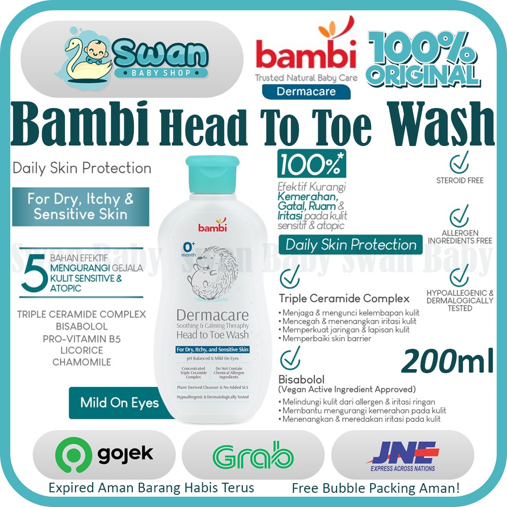 Jual Bambi Baby Dermacare Soothing & Calming Head To Toe Wash 200ml ...