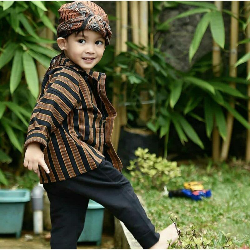 Jual Surjan lurik anak laki bayi paud TK SD seragam pakaian adat jawa ...