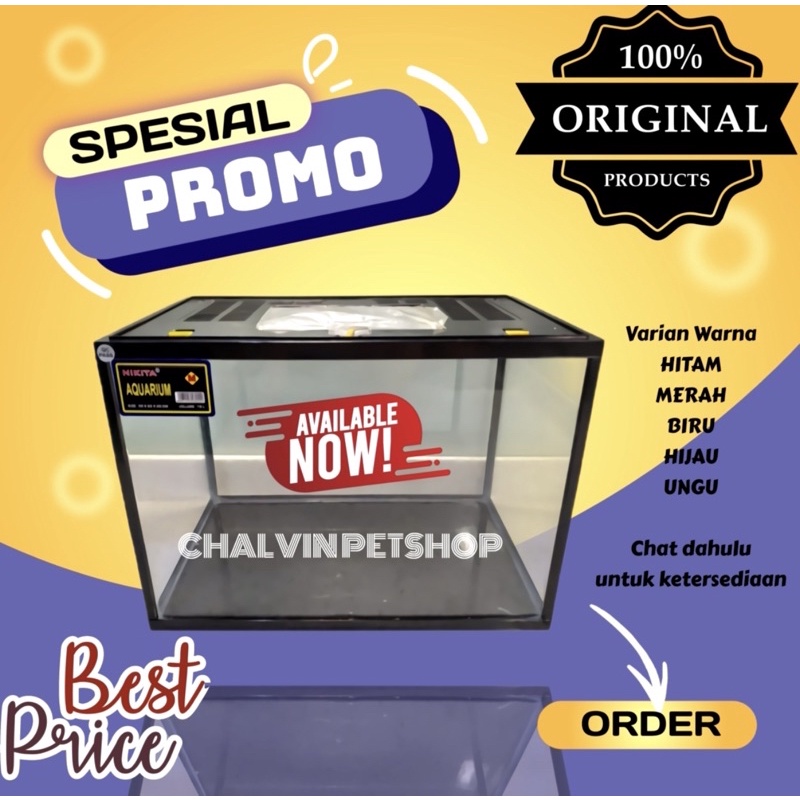 Jual Aquarium Triset Nikita Medium + Tutup MURAH | Shopee Indonesia