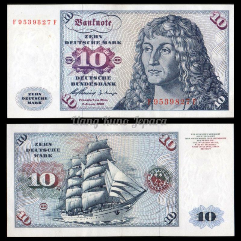 Jual Uang Kuno Luar Atau Asing 10 Deutsche Mark Jerman Tahun 1960 Rare ...
