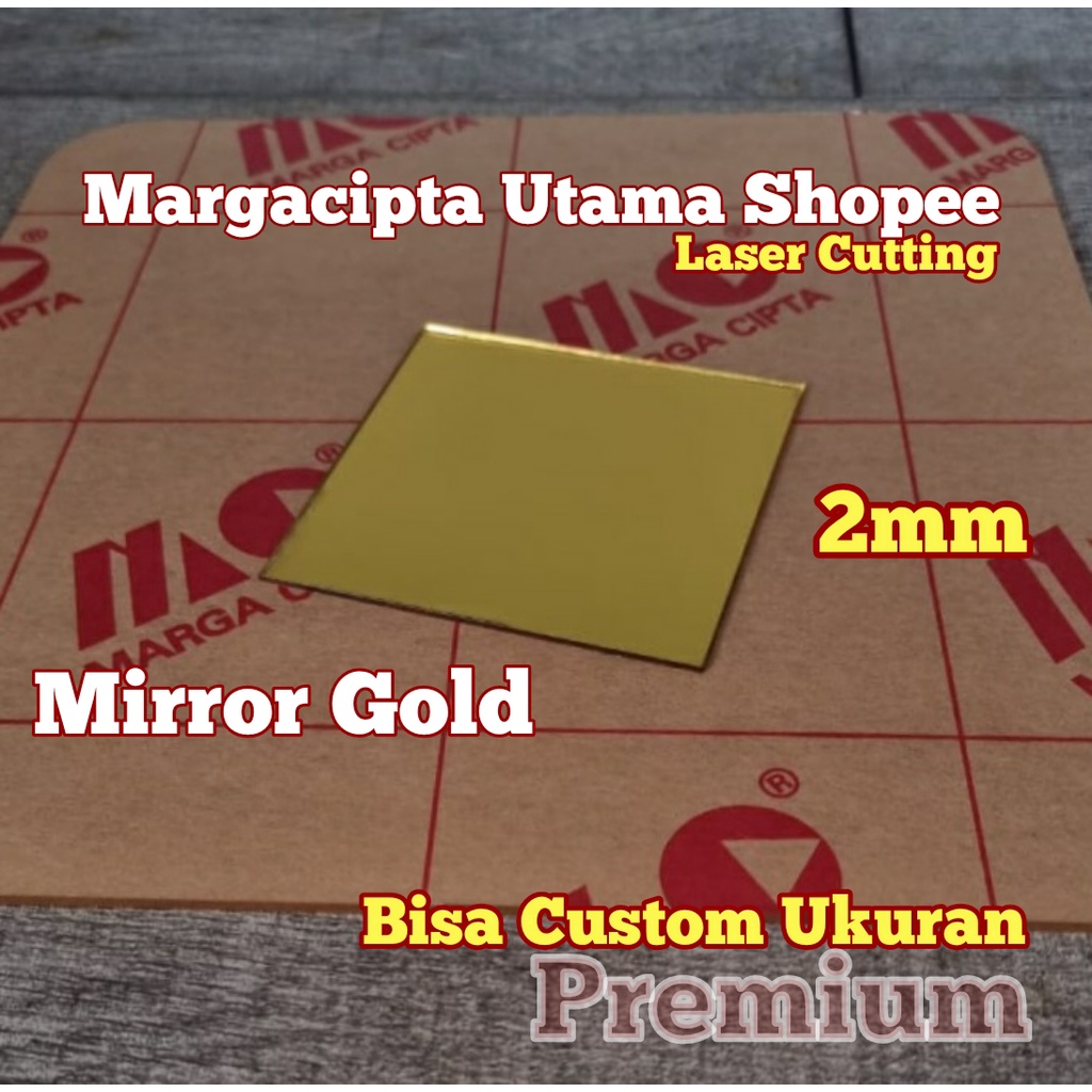 Jual Acrylic Mirror Gold 2mm 40x60cm Akrilik Laser Cutting 60x40cm ...
