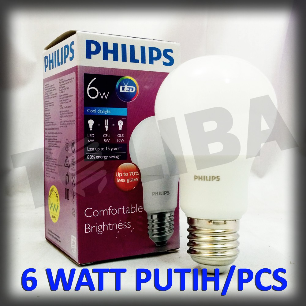 Jual lampu led philips 6watt 6.5w 6 w 6 watt / lampu philips bohlam led bulb | Shopee Indonesia