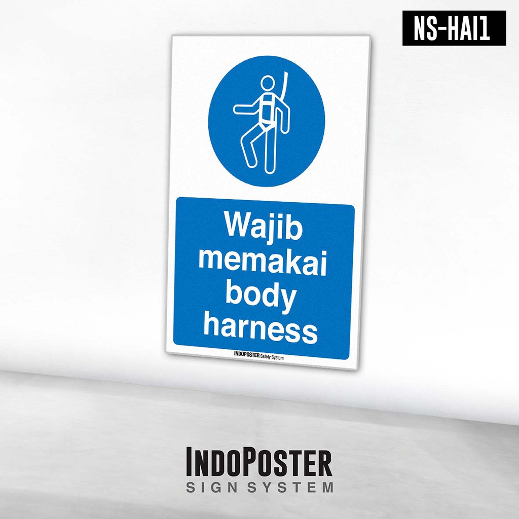 Jual Stiker Safety Sign Rambu K3 Wajib Memakai Full Body Harness ...